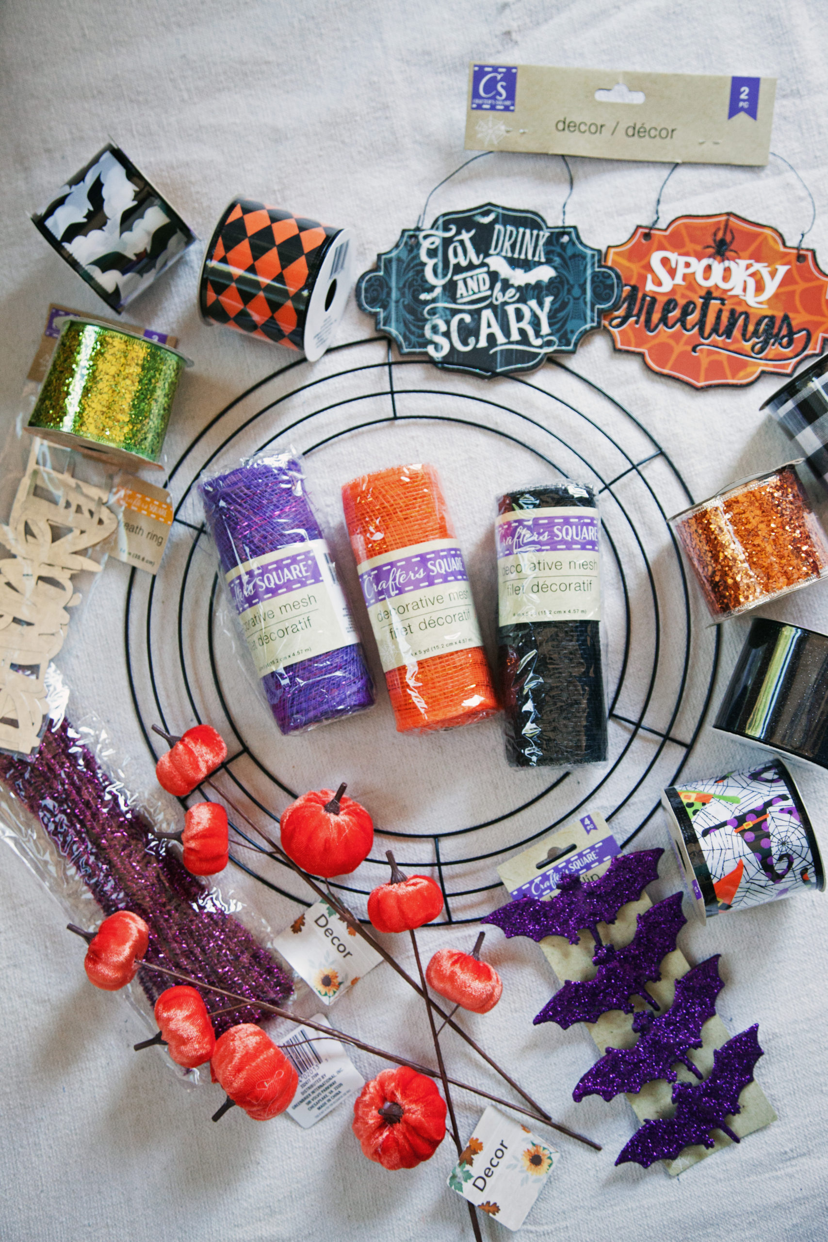 Halloween Deco Mesh Wreath Tutorial • Grand Little Place
